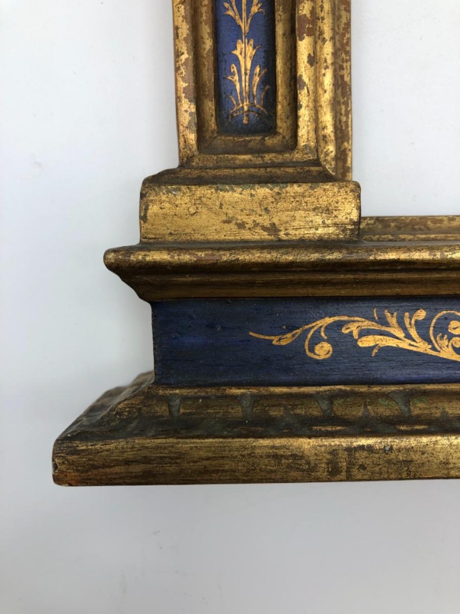 Antique Italian Tabernacle wooden gilded polychrome frame with ...