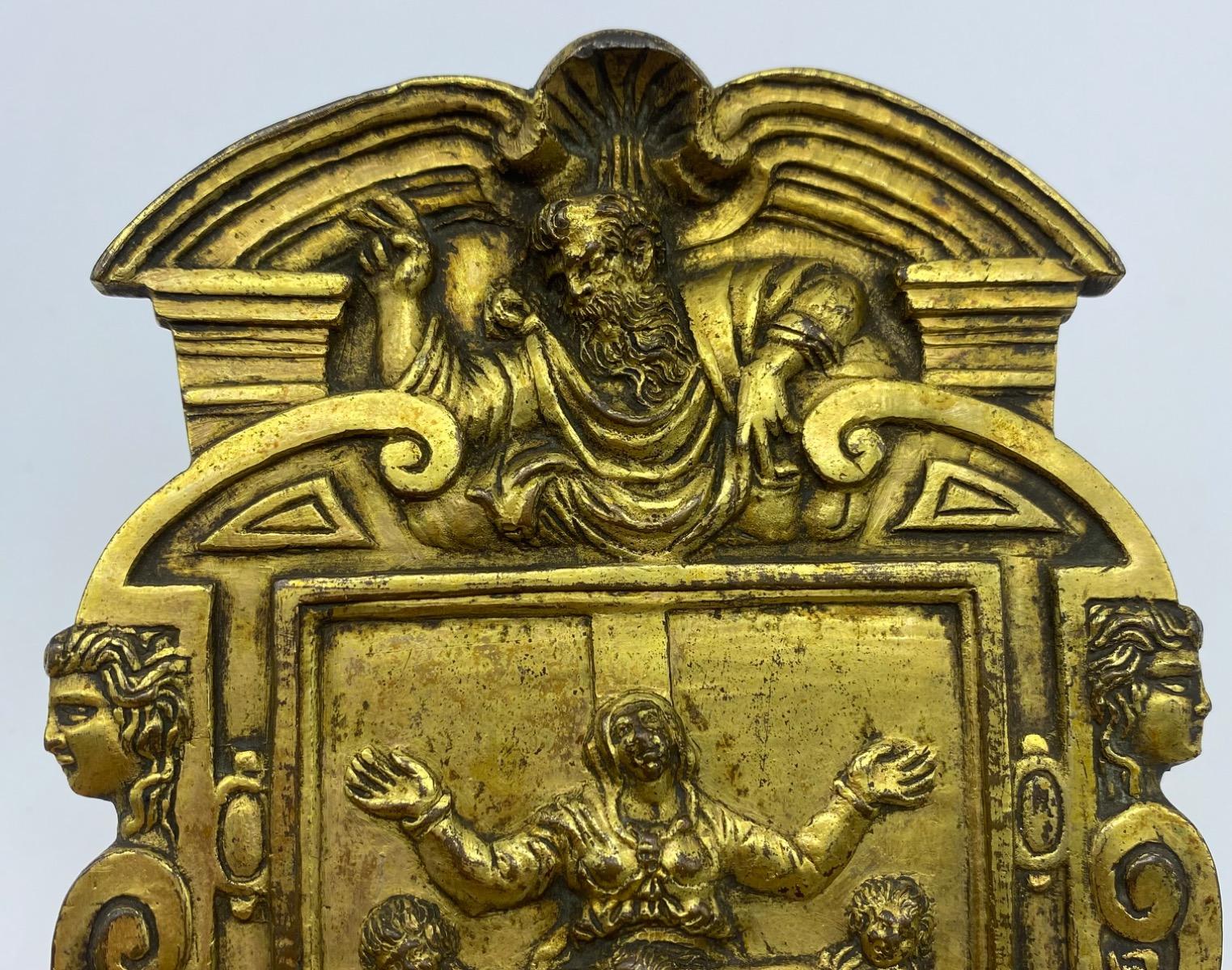 Antique Renaissance 17th century bronze gilded pax board - Sold items ...