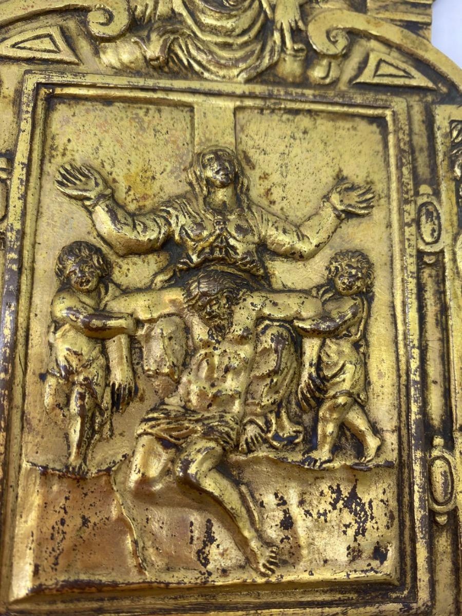 Antique Renaissance 17th century bronze gilded pax board - Sold items ...